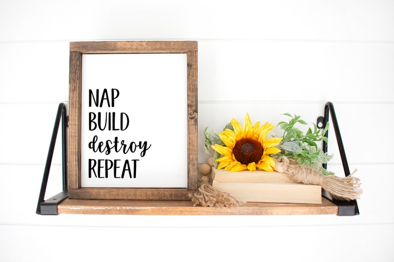 Nap Build Destroy Repeat Print / Minimalist Nursery Printable - Etsy