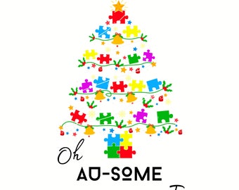Autism Christmas Tree Png - Etsy