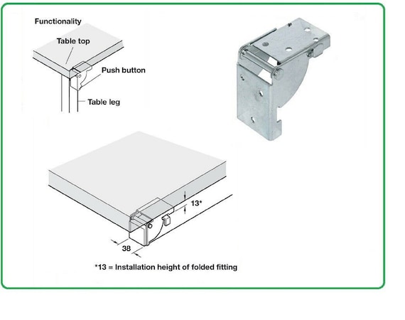 Folding Table Leg Brackets. 38mm x 38mm. Practical and hard wearing