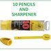 Joiners Pencils. Set of 10 Complete With Sharpener. Flat Design so They ...