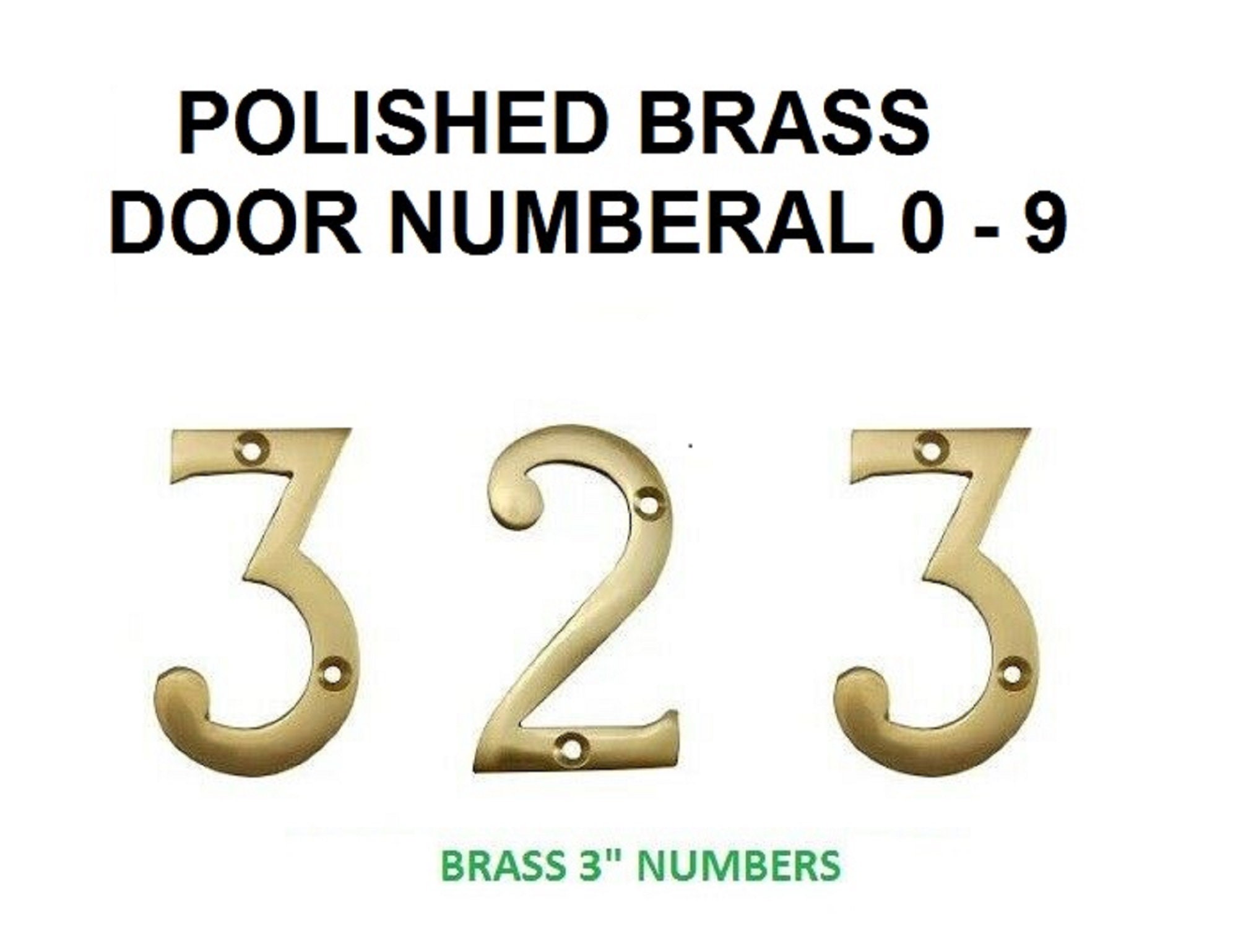 Hand Finished Polished Brass Numbers. 3"/76mm High. - Etsy