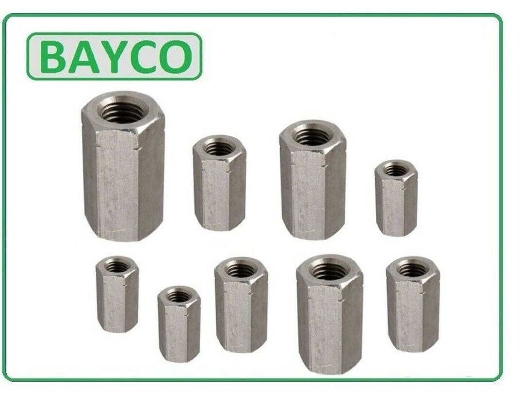 Stainless Steel All Threaded Connectors. Long Nuts. Deep Nuts. - Etsy