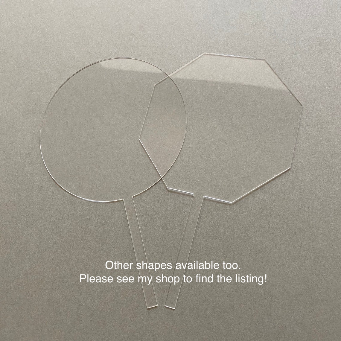 2mm Clear 5" Blank Acrylic Paddle for Cake Toppers, Octagon Circle ...