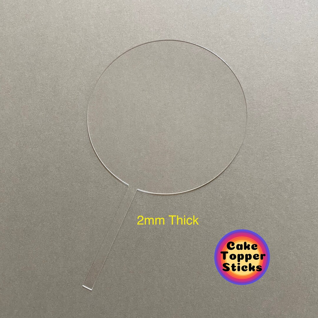 2mm Clear 5" Blank Acrylic Paddle for Cake Toppers, Round Circle Paddle ...