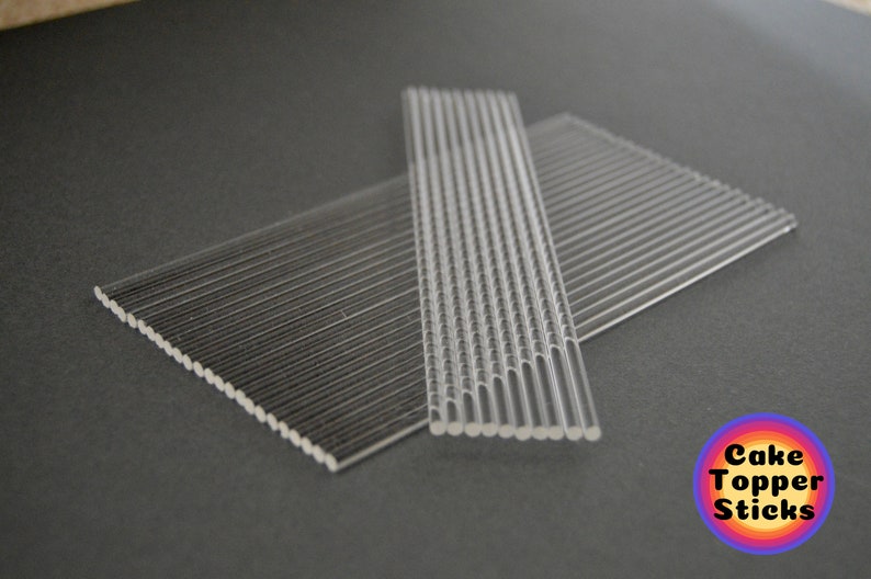 Clear Cake Topper Sticks 3mm by 150mm, Clear Acrylic Sticks, Cake Pop ...