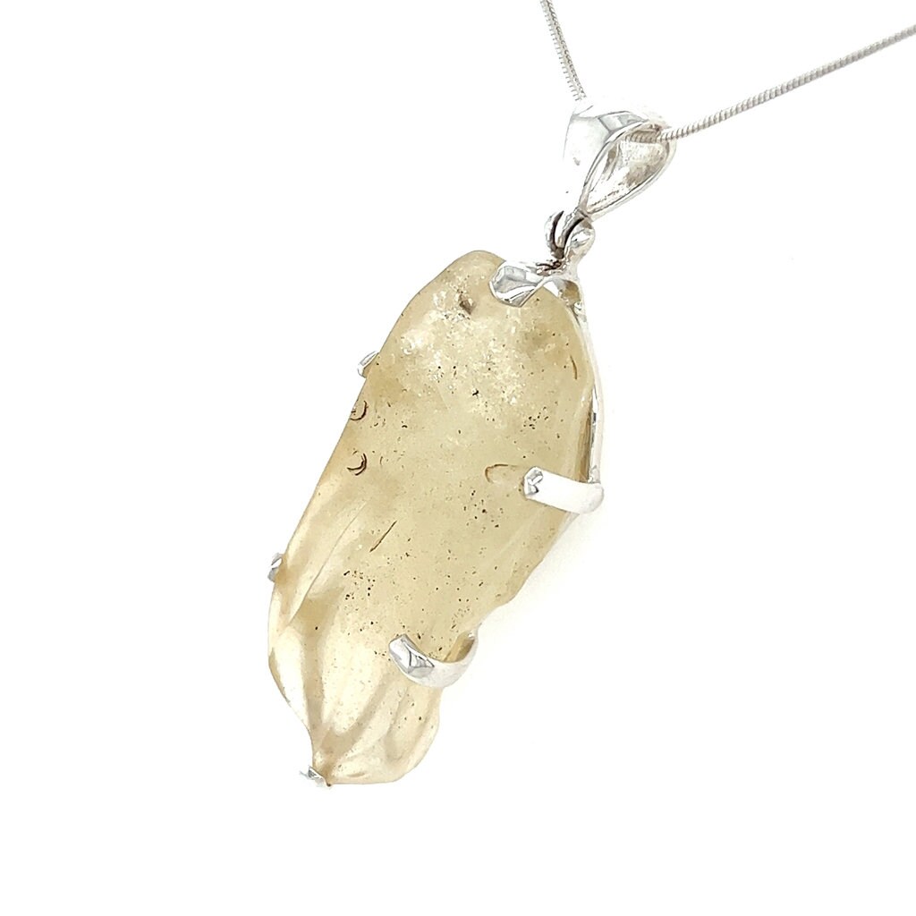 Stones Desire Libyan Desert Tektite Stone Pendant Necklace 22 Yellow - Etsy