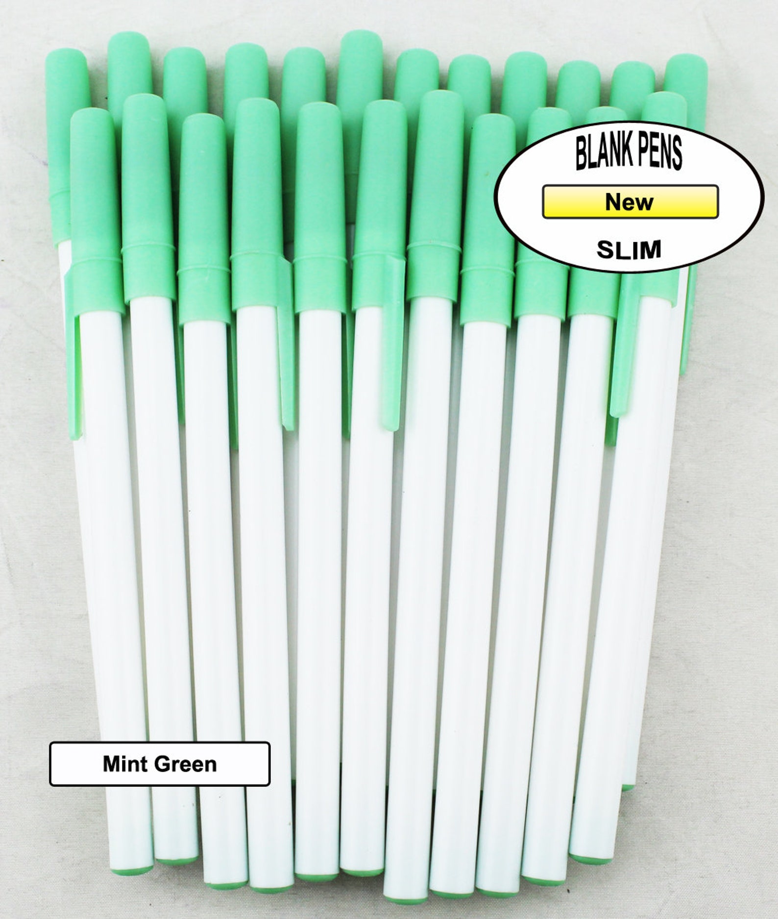 Slim Pens - White Body and Colored Cap and Accent - Blank Pens (non ...
