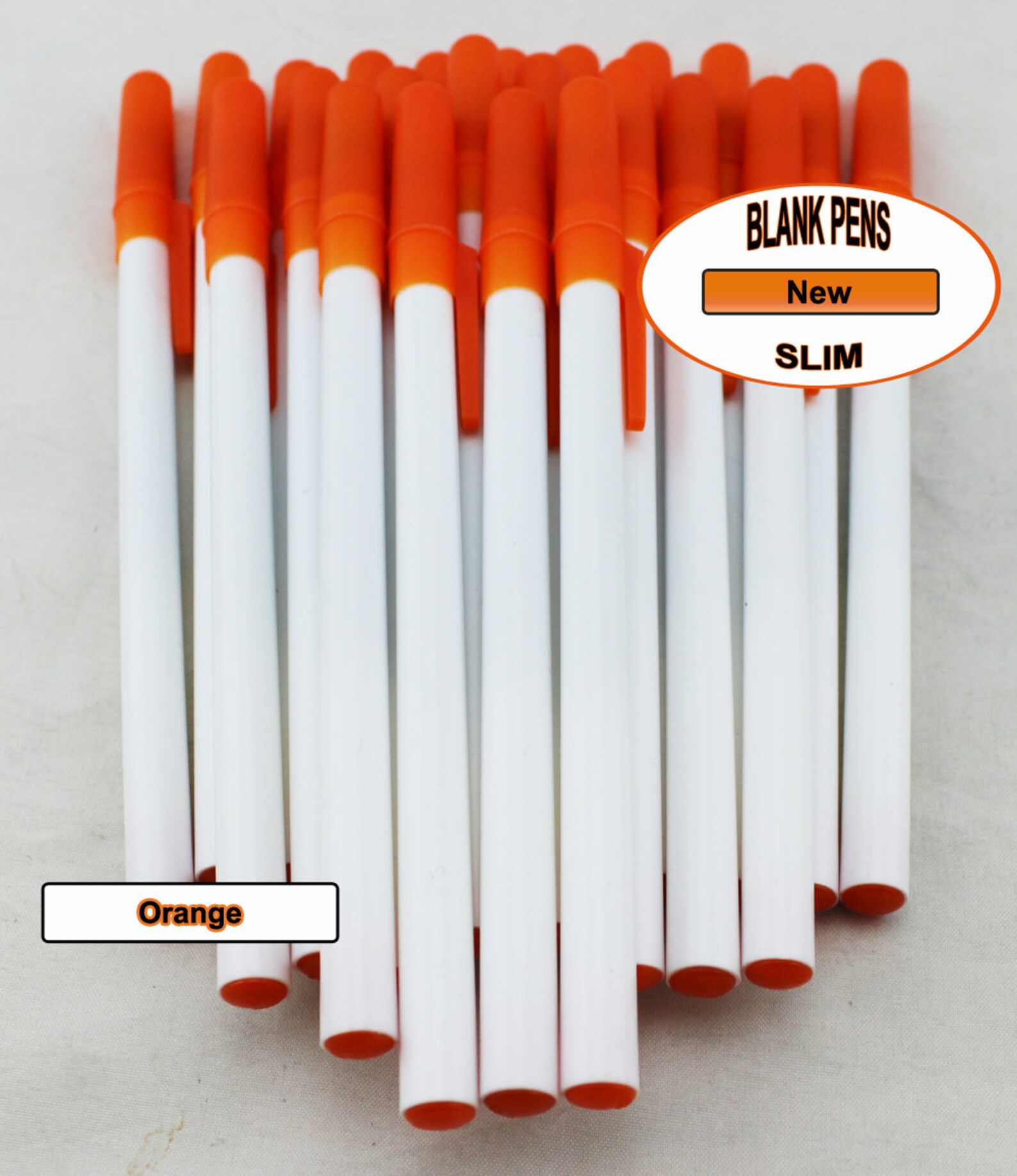 Slim Pens - White Body and Colored Cap and Accent - Blank Pens (non ...