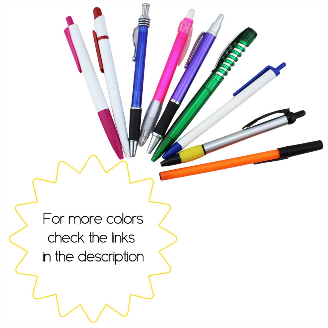 Slim Pens - White Body and Colored Cap and Accent - Blank Pens (non ...