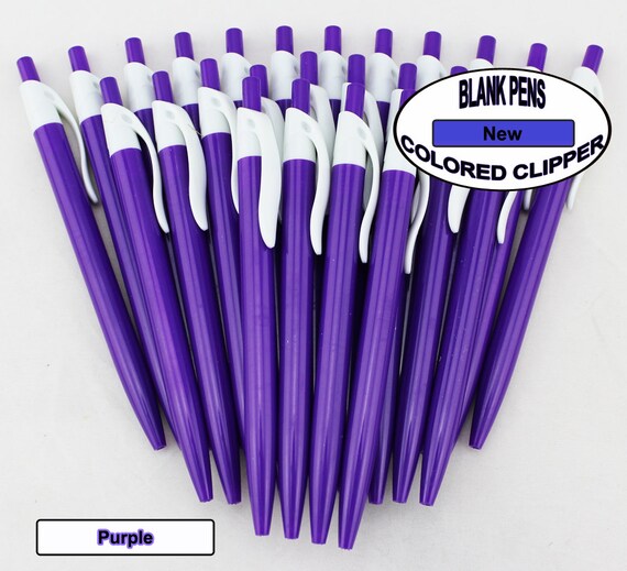 Colored Clipper Pens Solid Colored Body With a White Clip | Etsy