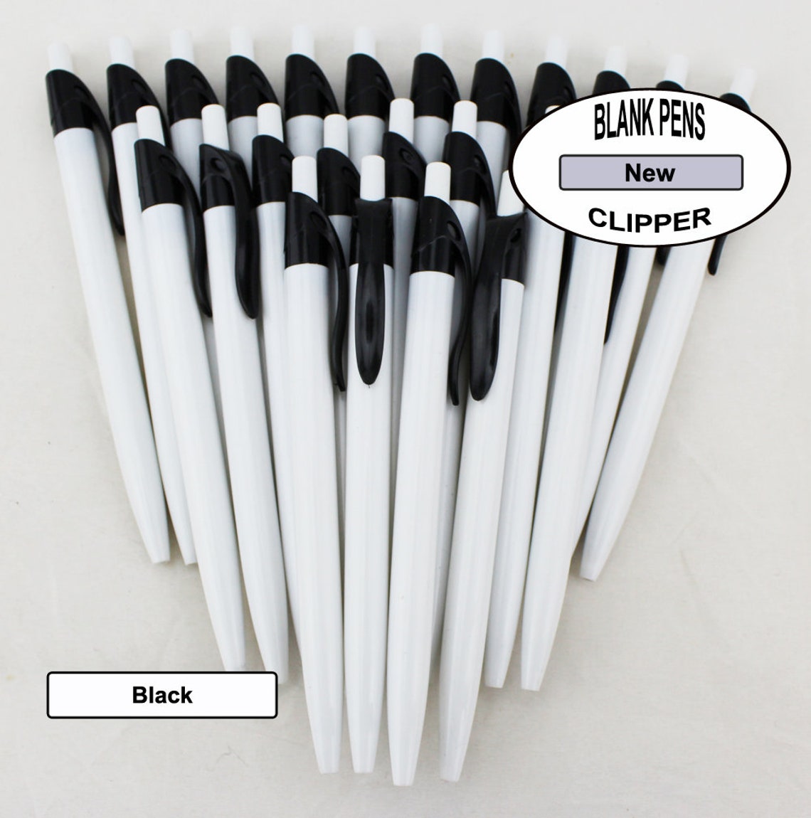 Clipper Pens White Solid Color Body With a Colored Clip Blank Pens non ...