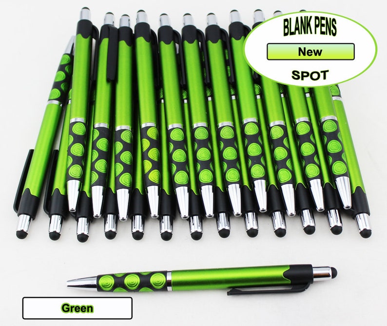 Spot Pens - Elegant Tip and Stylus Click - Silver Accents on Solid ...