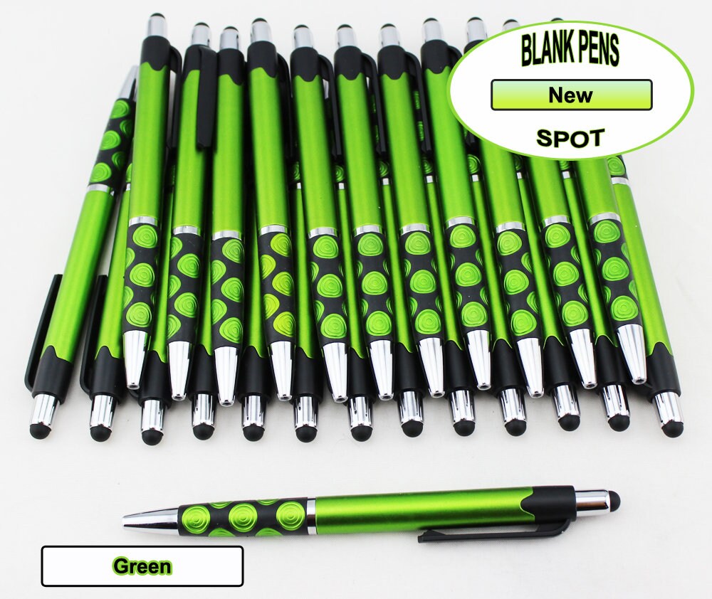 Spot Pens - Elegant Tip and Stylus Click - Silver Accents on Solid ...