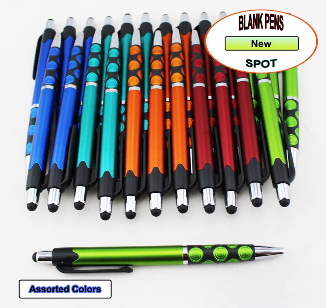 Spot Pens - Elegant Tip and Stylus Click - Silver Accents on Solid ...