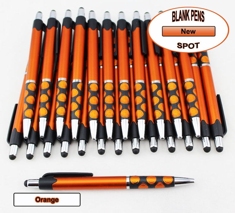 Spot Pens - Elegant Tip and Stylus Click - Silver Accents on Solid ...