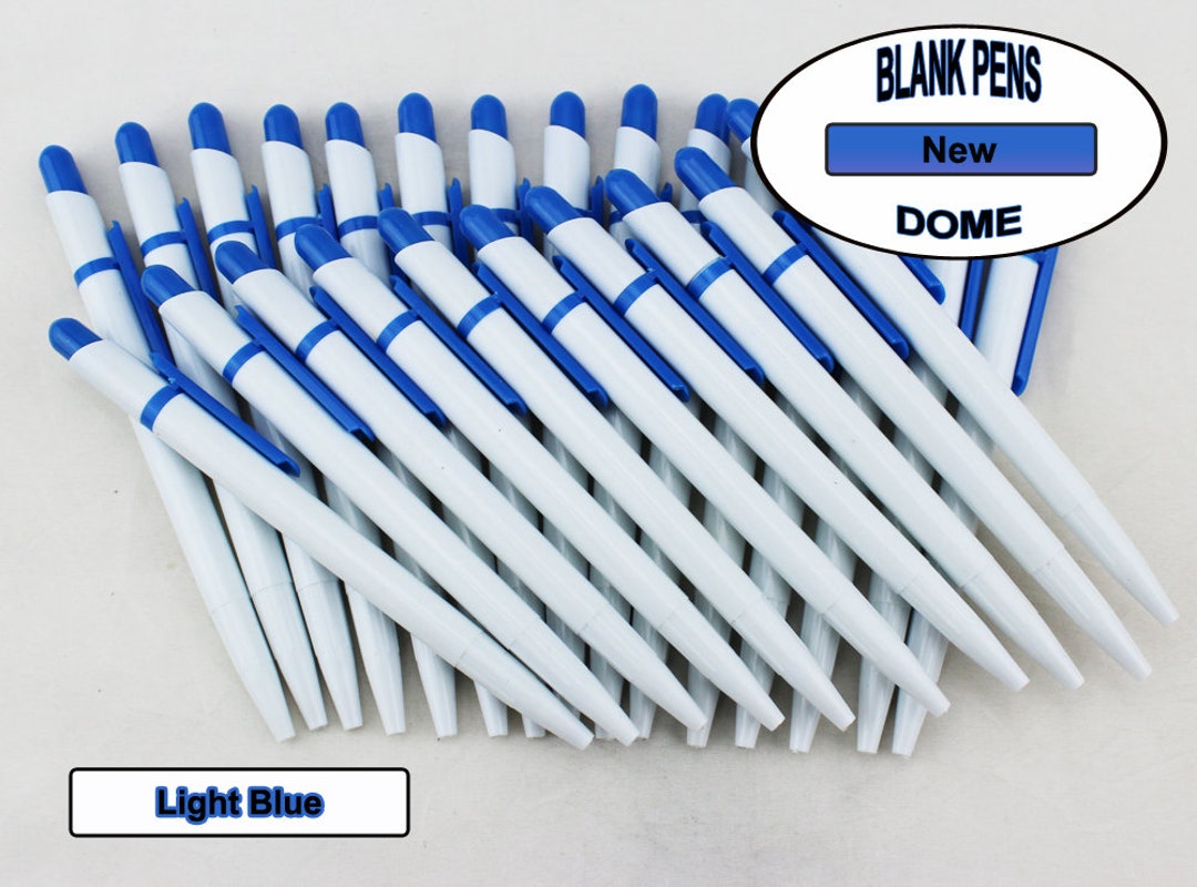 Dome Pens - White Body and Colored Accents - Blank Pens (non ...
