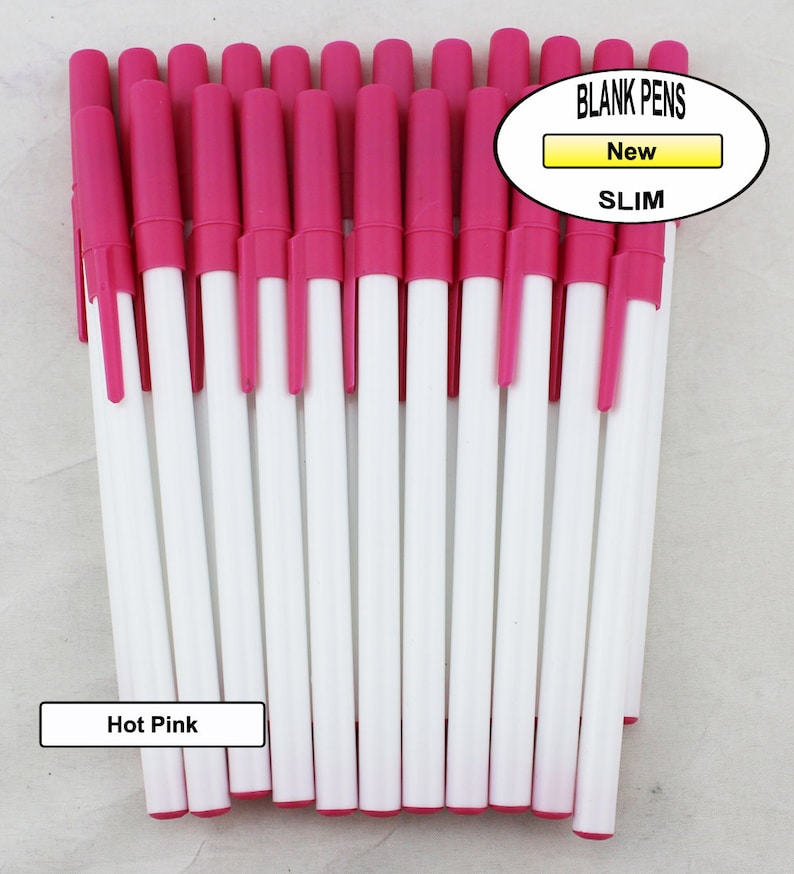 Slim White Pens With Colored Cap - Black Ink (non-personalized) - Etsy