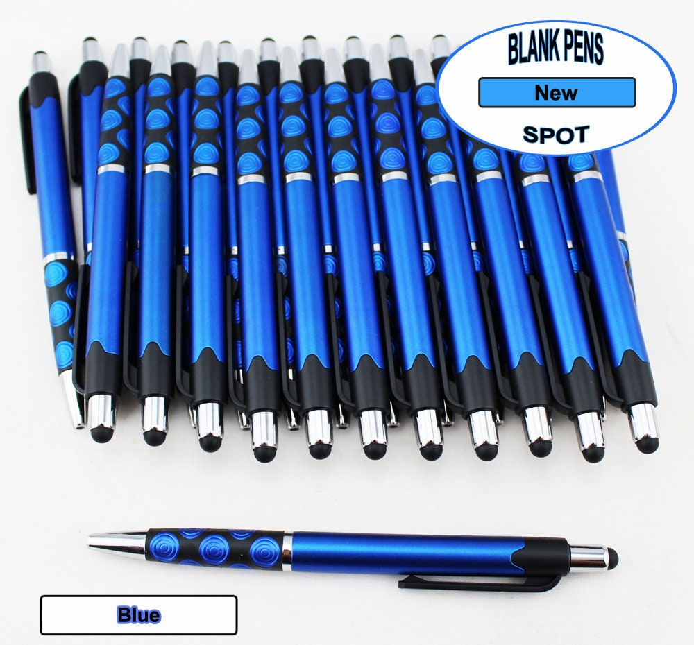 Spot Pens - Elegant Tip and Stylus Click - Silver Accents on Solid ...
