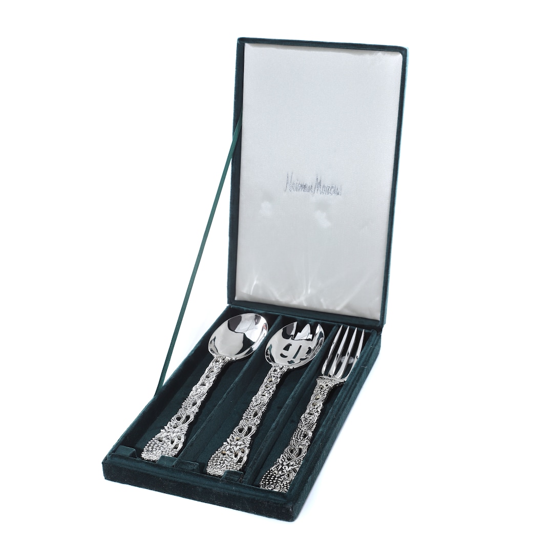Neiman Marcus Godinger Fancy Silverplate Three Piece Serving Set With ...