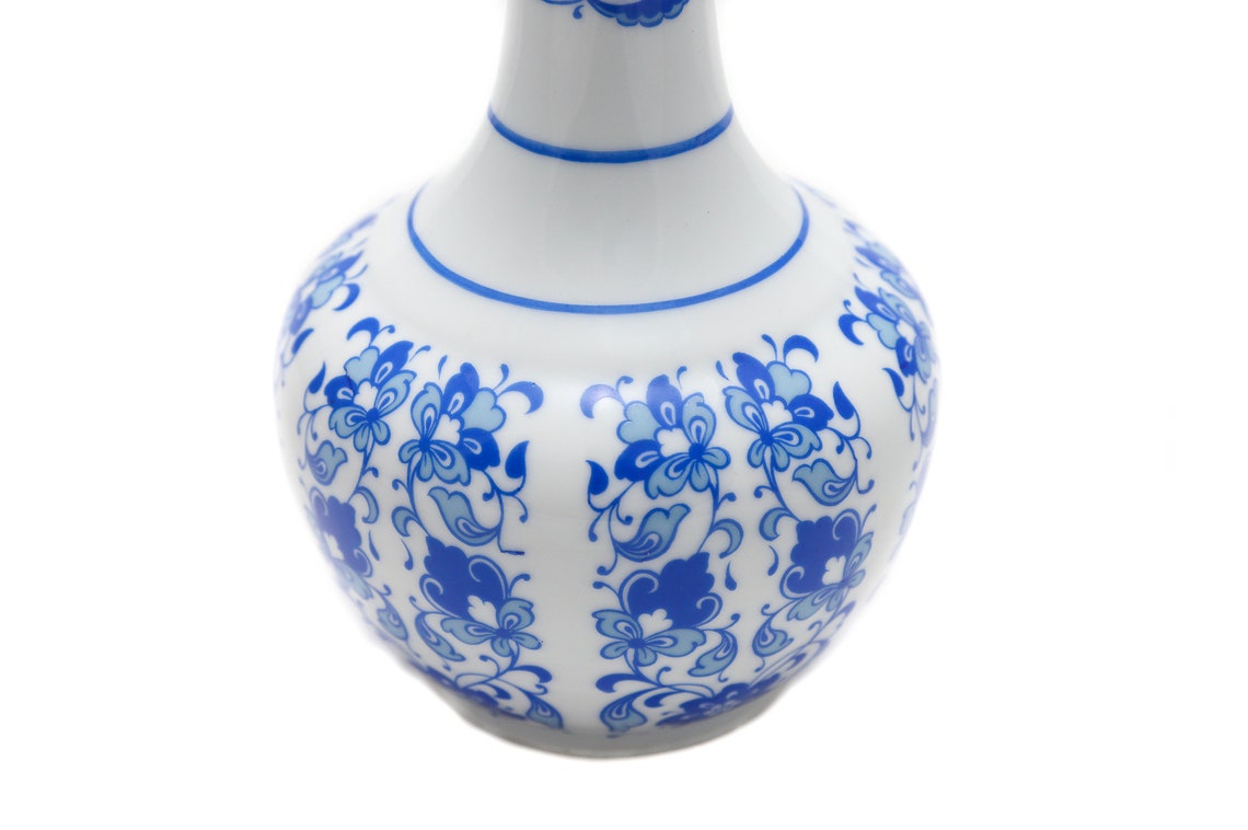 Turkish Vase Kutahya Porselen Blue and White With Presentation | Etsy