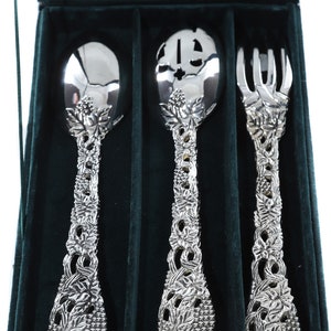 Neiman Marcus Godinger Fancy Silverplate Three Piece Serving Set With ...
