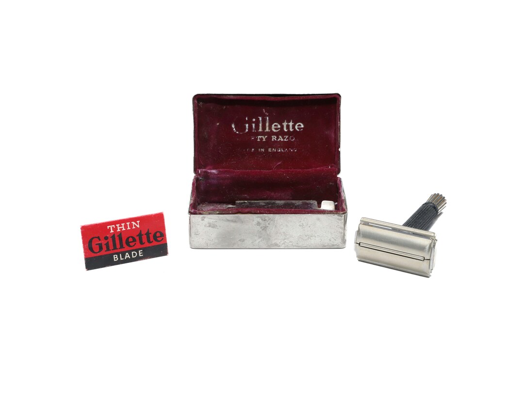 Gillette Safety Razor With Case and Two Blades - Etsy