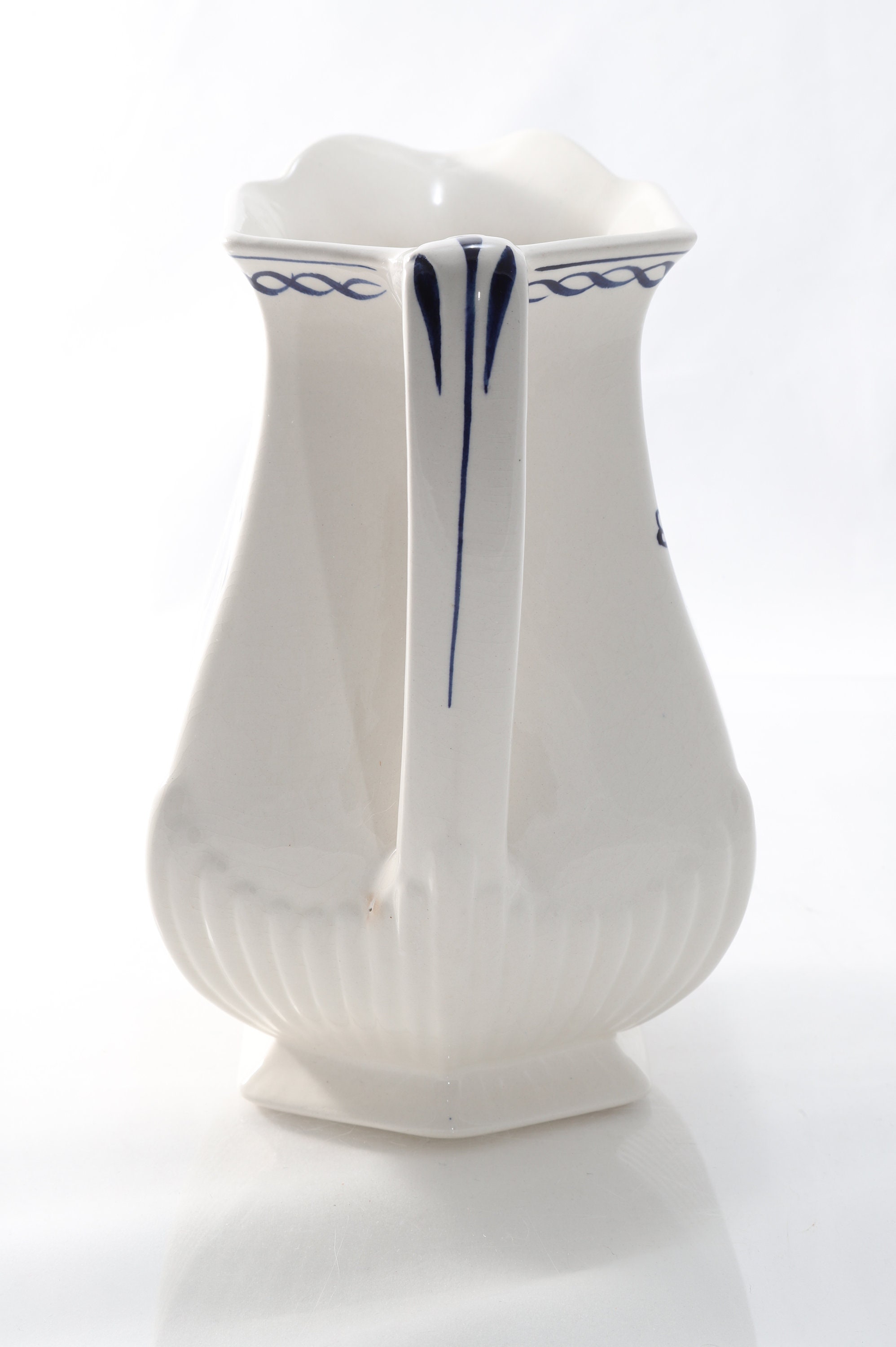 Baltic Blue Pitcher by Adams China White-ivory 7 Inch 32 Ounce - Etsy