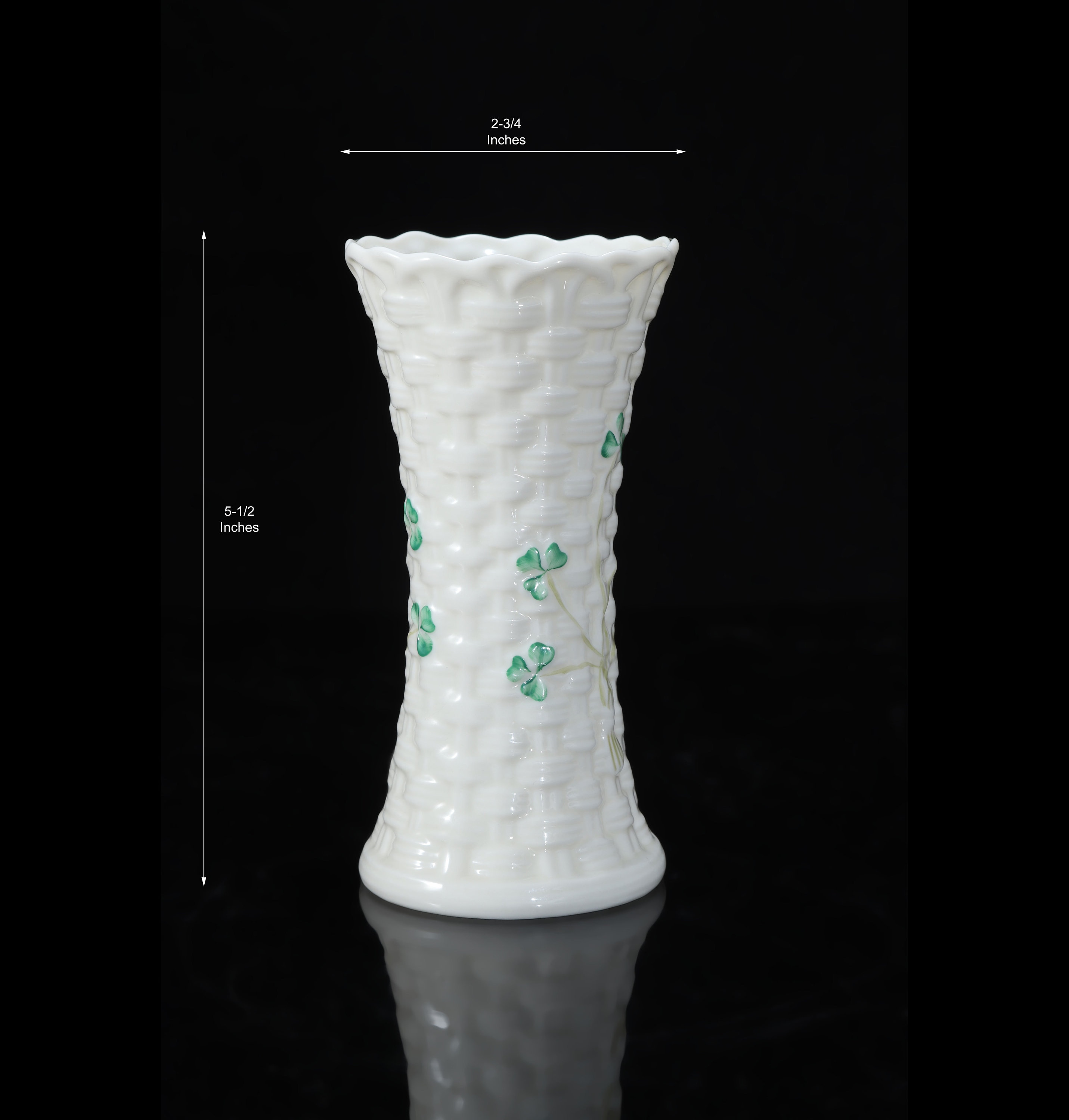 Belleek Colleen Vase Basketweave Pattern With Shamrocks - Etsy