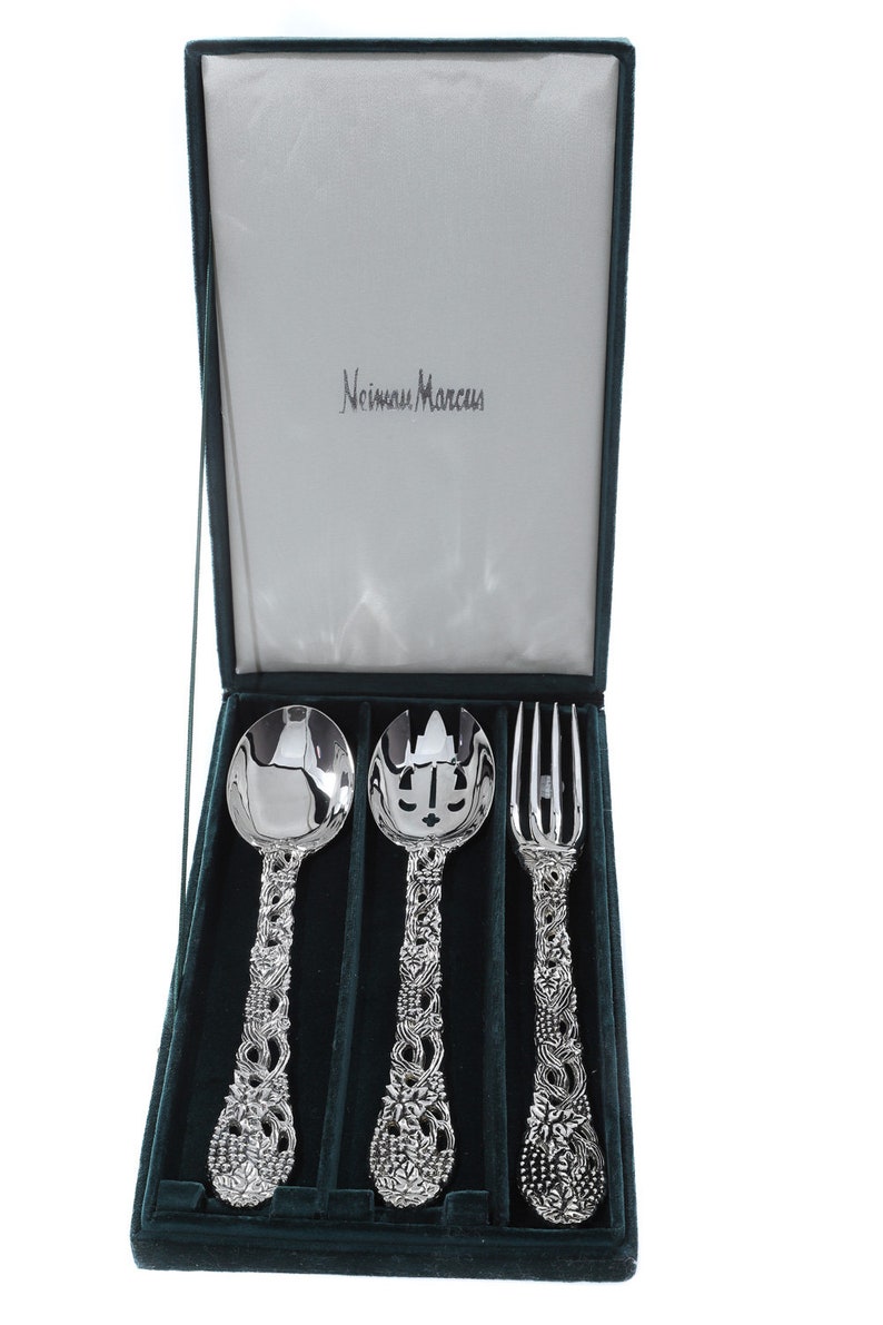 Neiman Marcus Godinger Fancy Silverplate Three Piece Serving - Etsy UK