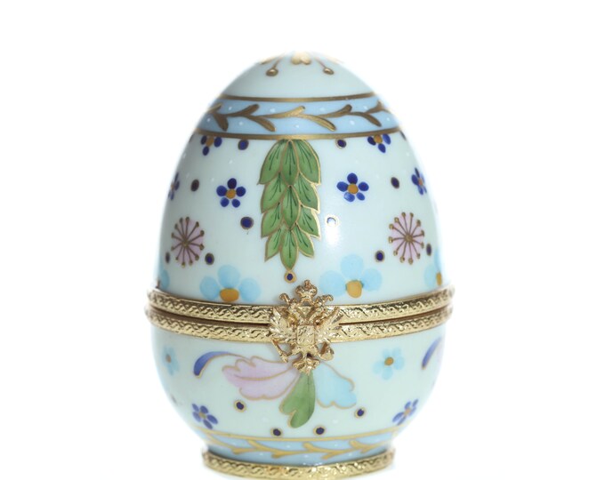 Faberge Egg Shaded Rabbit With Ruby Eyes and Decorative Crystal Tail ...