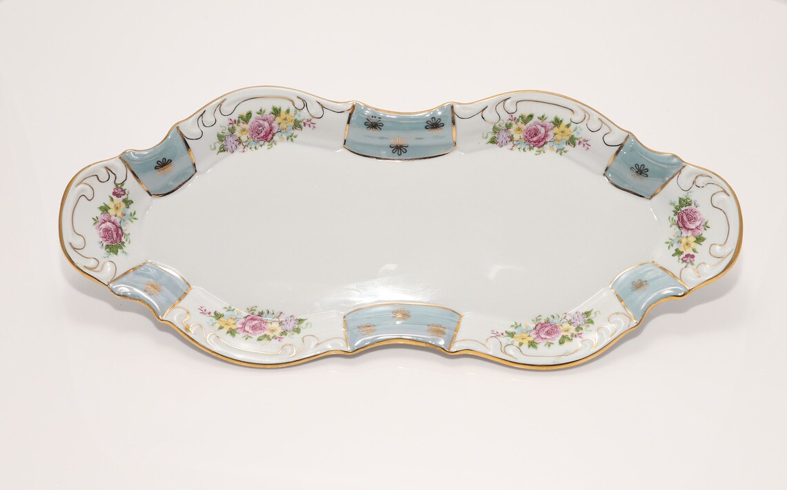 Apulum Fine Porcelain Tea Set with Tray Sugar Bowl 2 Tea | Etsy