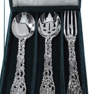 Neiman Marcus Godinger Fancy Silverplate Three Piece Serving Set With ...