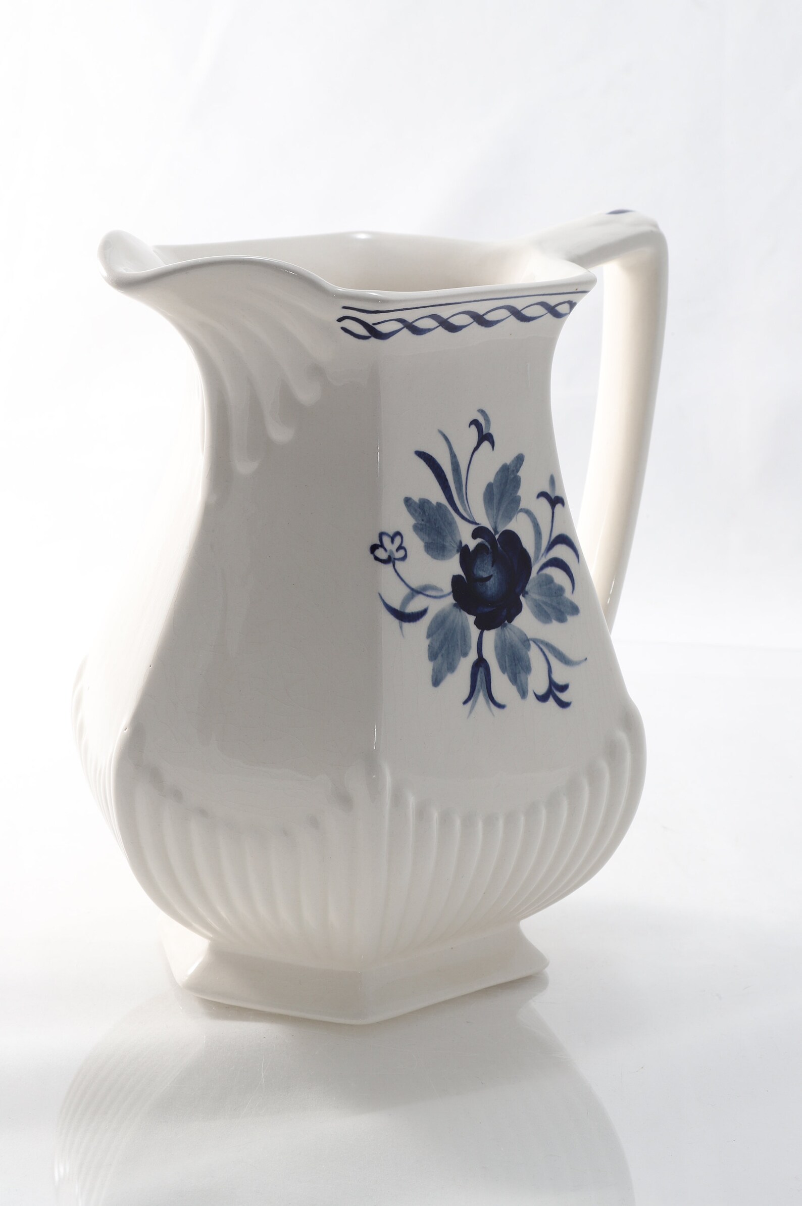 Baltic Blue Pitcher by Adams China White-ivory 7 Inch 32 Ounce From the ...