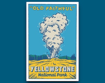 Yellowstone National Park / Old Faithful Sticker - Etsy
