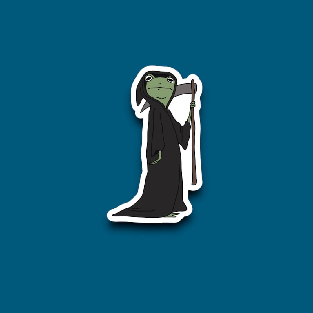 Grim Reaper Halloween Frog Waterproof Sticker - Etsy