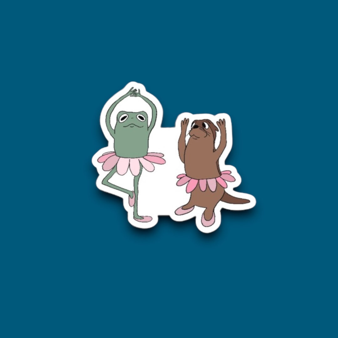 Ballerina Frog & Otter Waterproof Sticker - Etsy