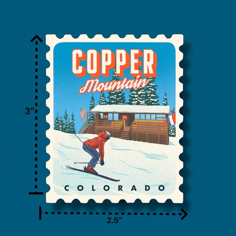 Copper Mountain Colorado Ski Stamp Sticker | Waterproof Sticker - Etsy