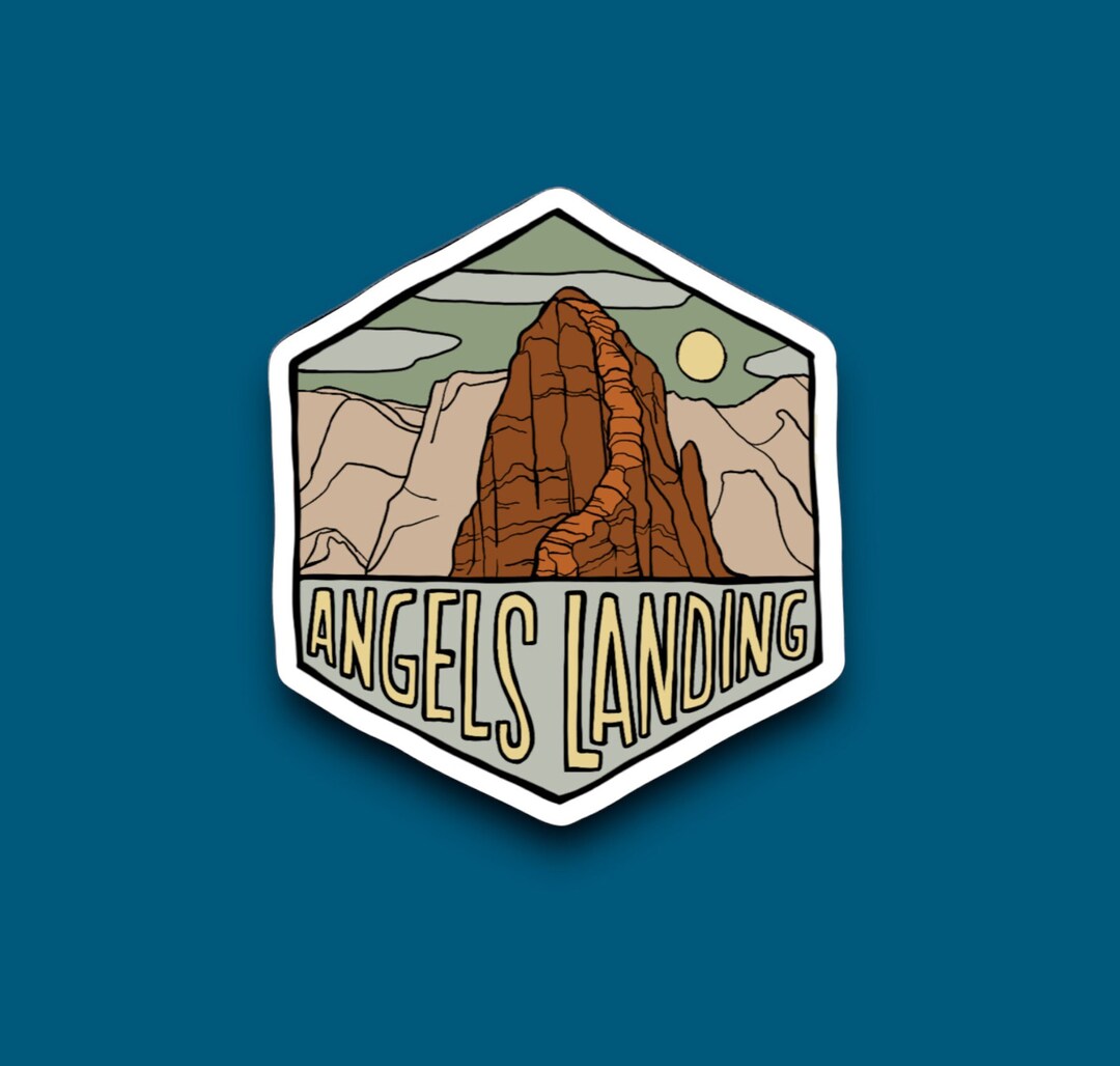 Angels Landing, Zion National Park, Utah- Hexagon Sticker | Waterproof ...