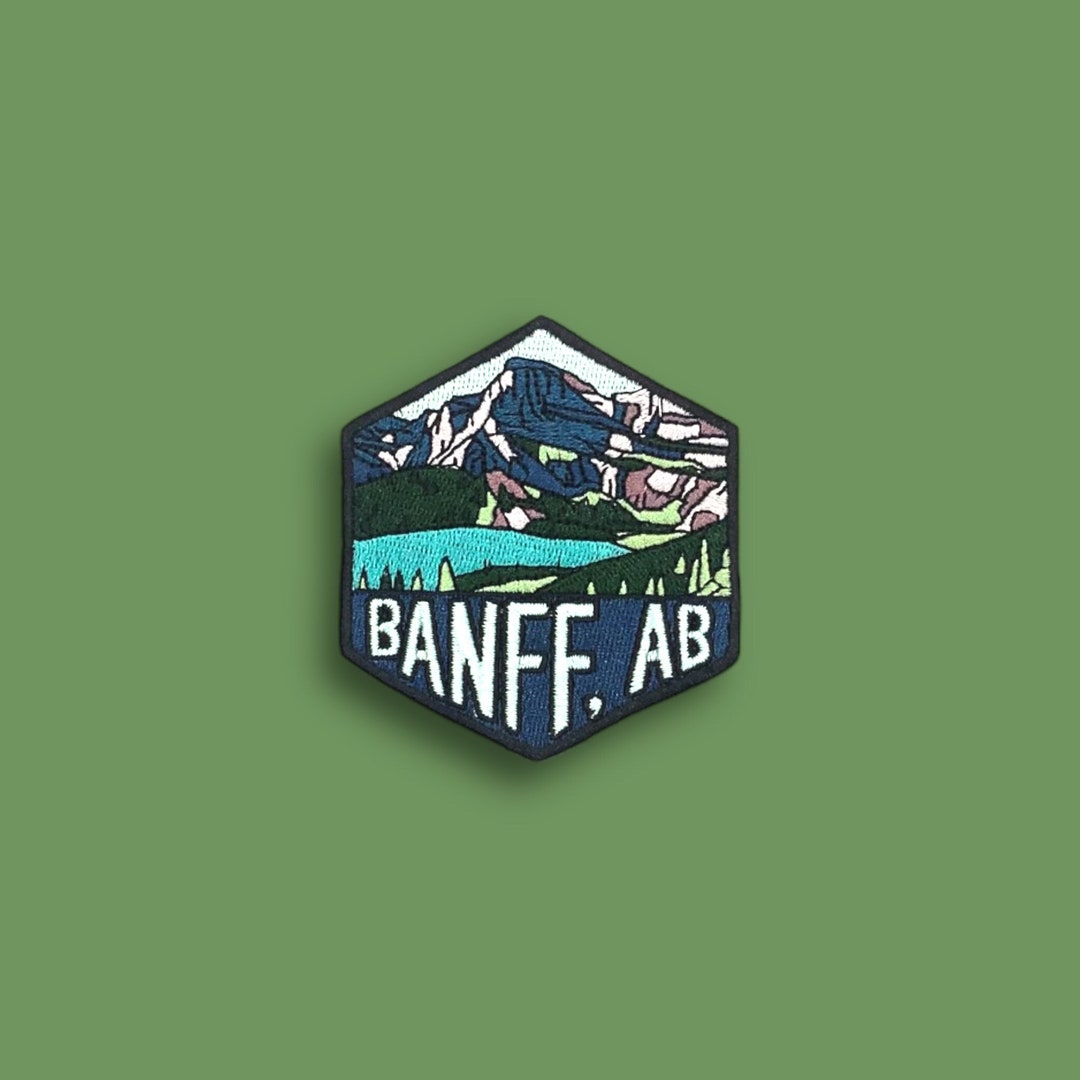 Banff National Park, Alberta, Canada Embroidered Hexagon Patch Iron on ...