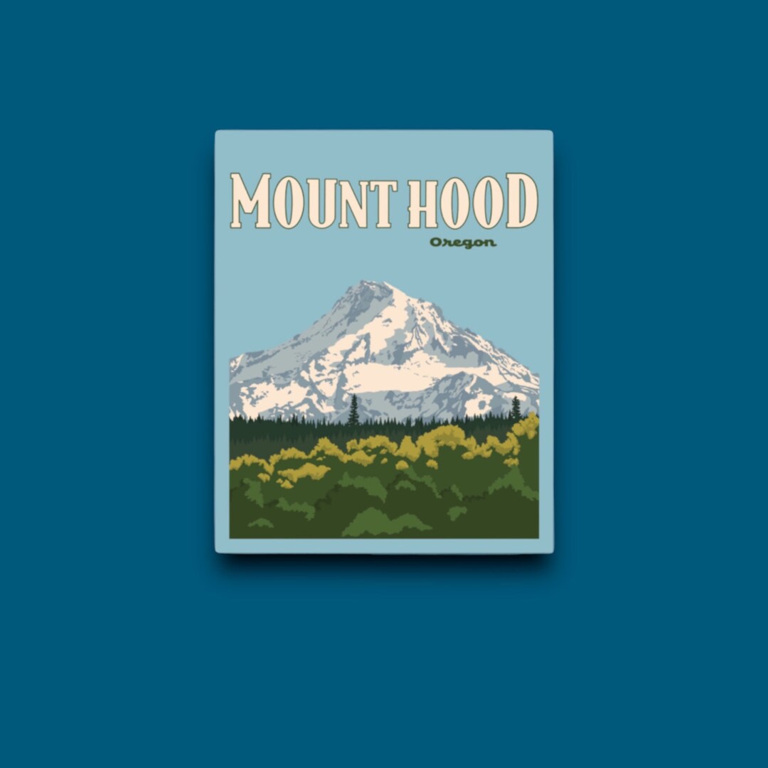 Mount Hood, Oregon- Poster Sticker | Waterproof Sticker - Etsy