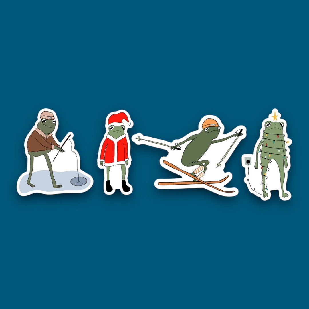 Christmas Frog Sticker Pack | Vinyl Sticker | Waterproof & Weatherproof ...