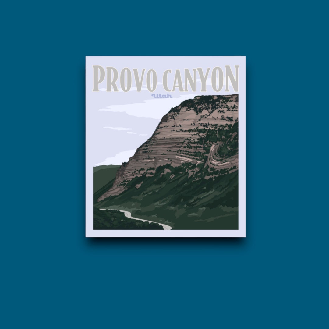 Provo Canyon, Utah- Poster Sticker | Waterproof Sticker - Etsy