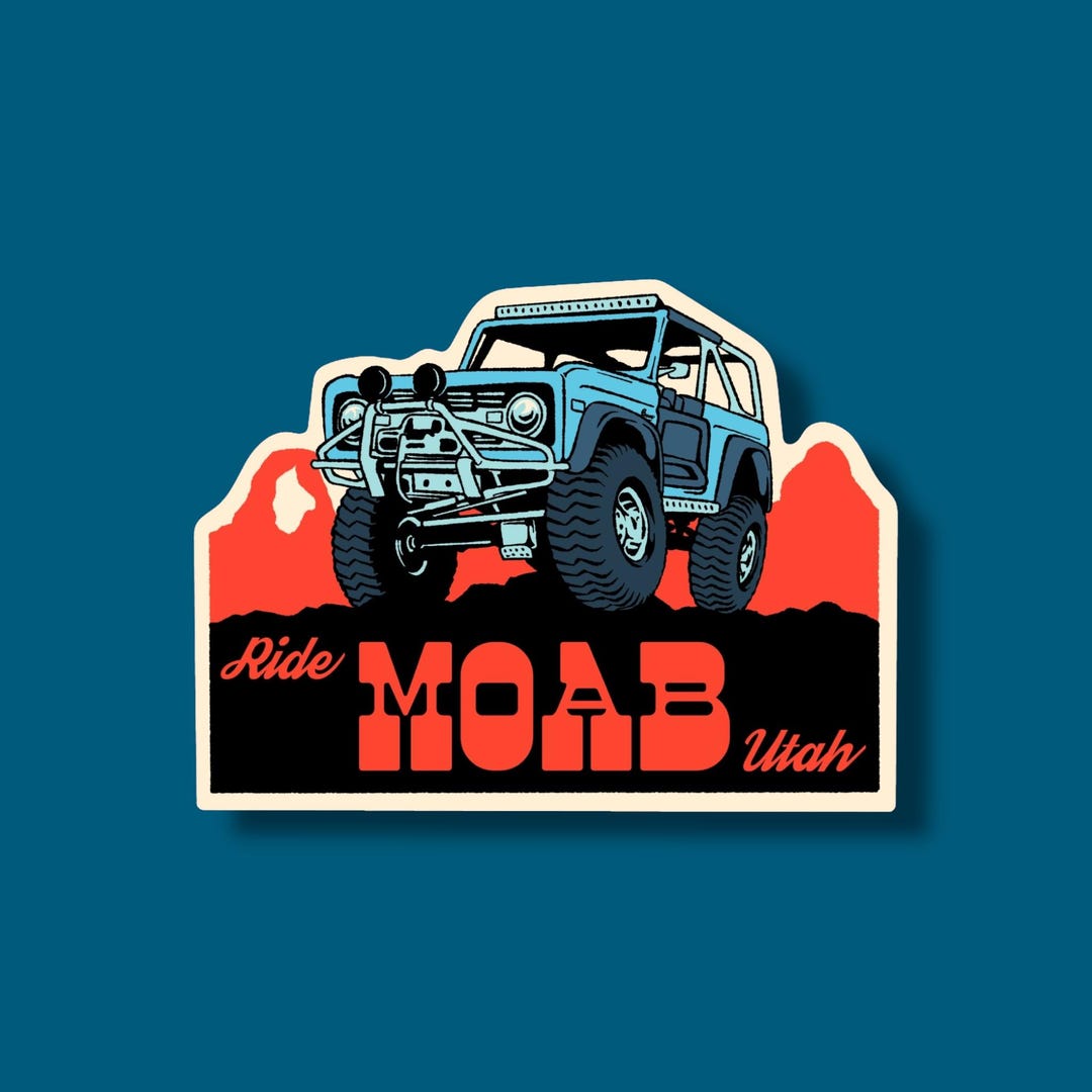 Ride Moab Utah Bronco Sticker | Waterproof Sticker - Etsy