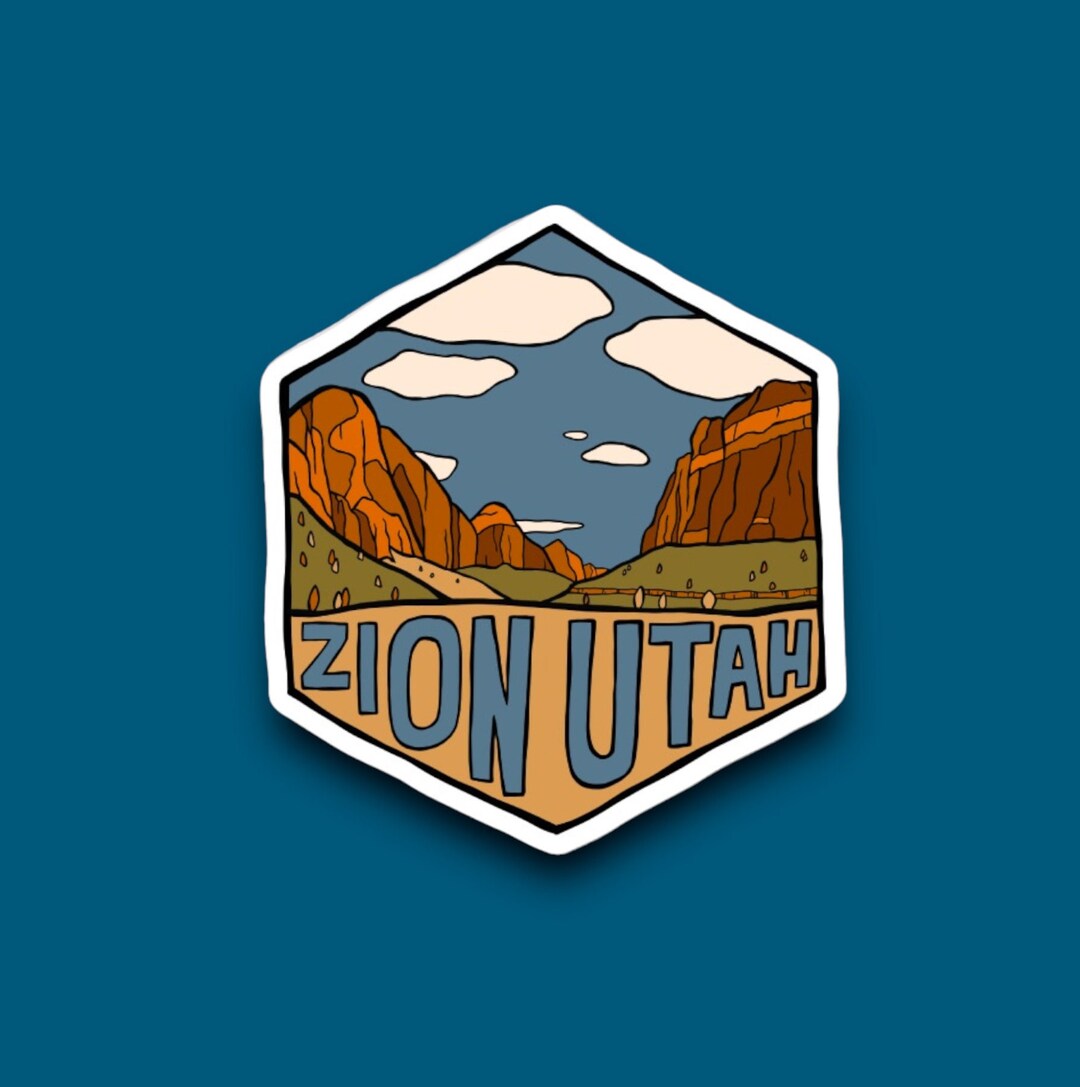 Zion National Park, Utah- Hexagon Sticker | Waterproof Sticker - Etsy