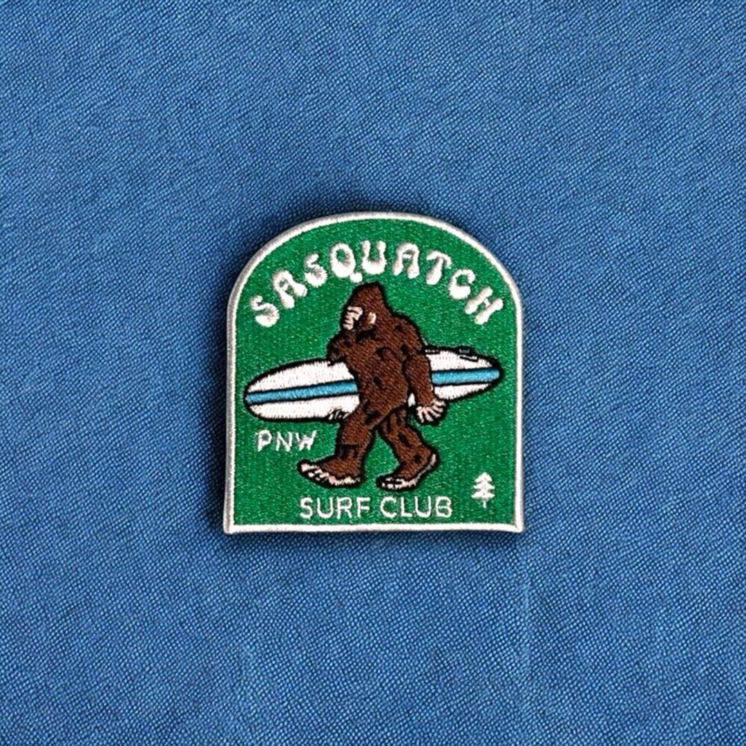 Sasquatch Surf Club Patch | Iron on Backing - Etsy