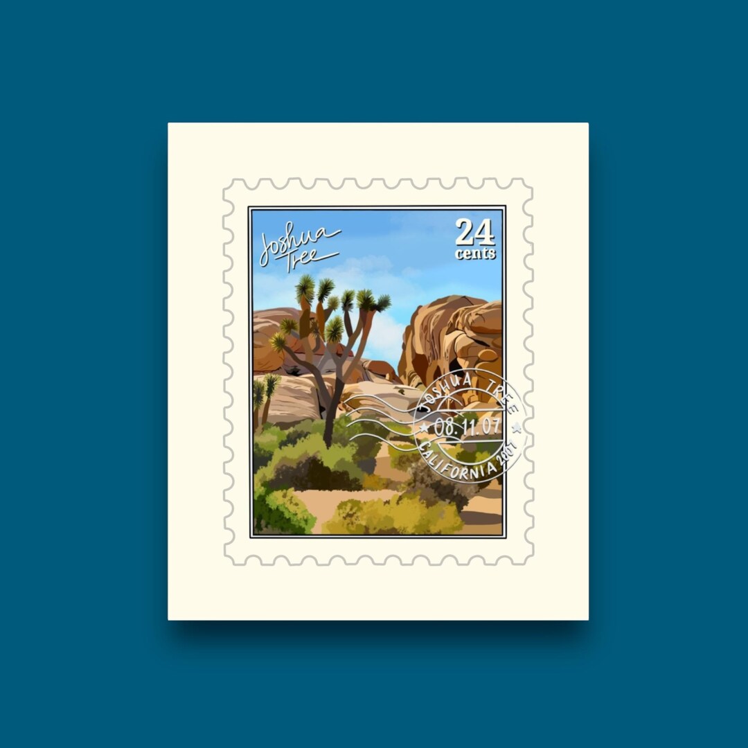 Joshua Tree California Stamp Sticker | Waterproof Sticker - Etsy