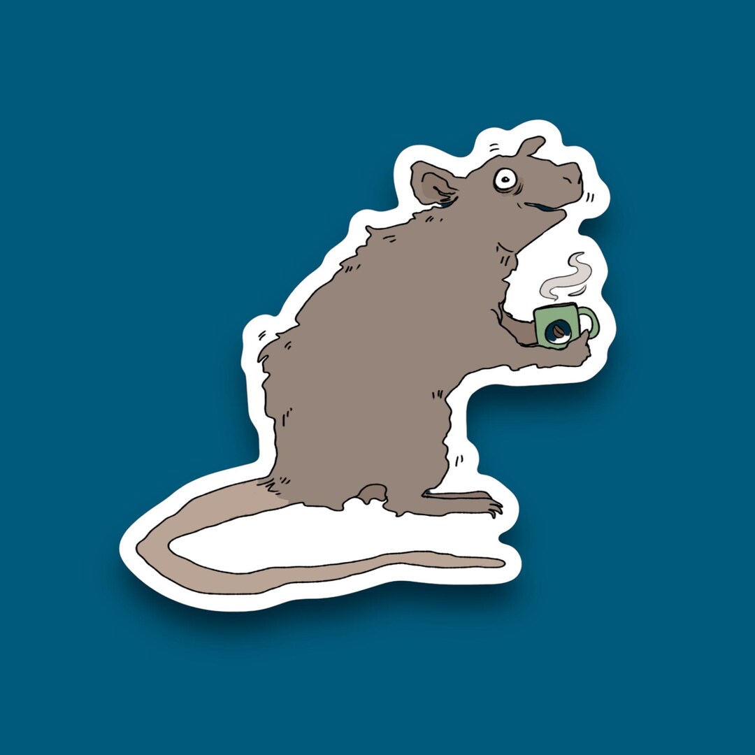 Caffeinated Jitter Rat Sticker Waterproof & Weatherproof Vinyl Sticker ...