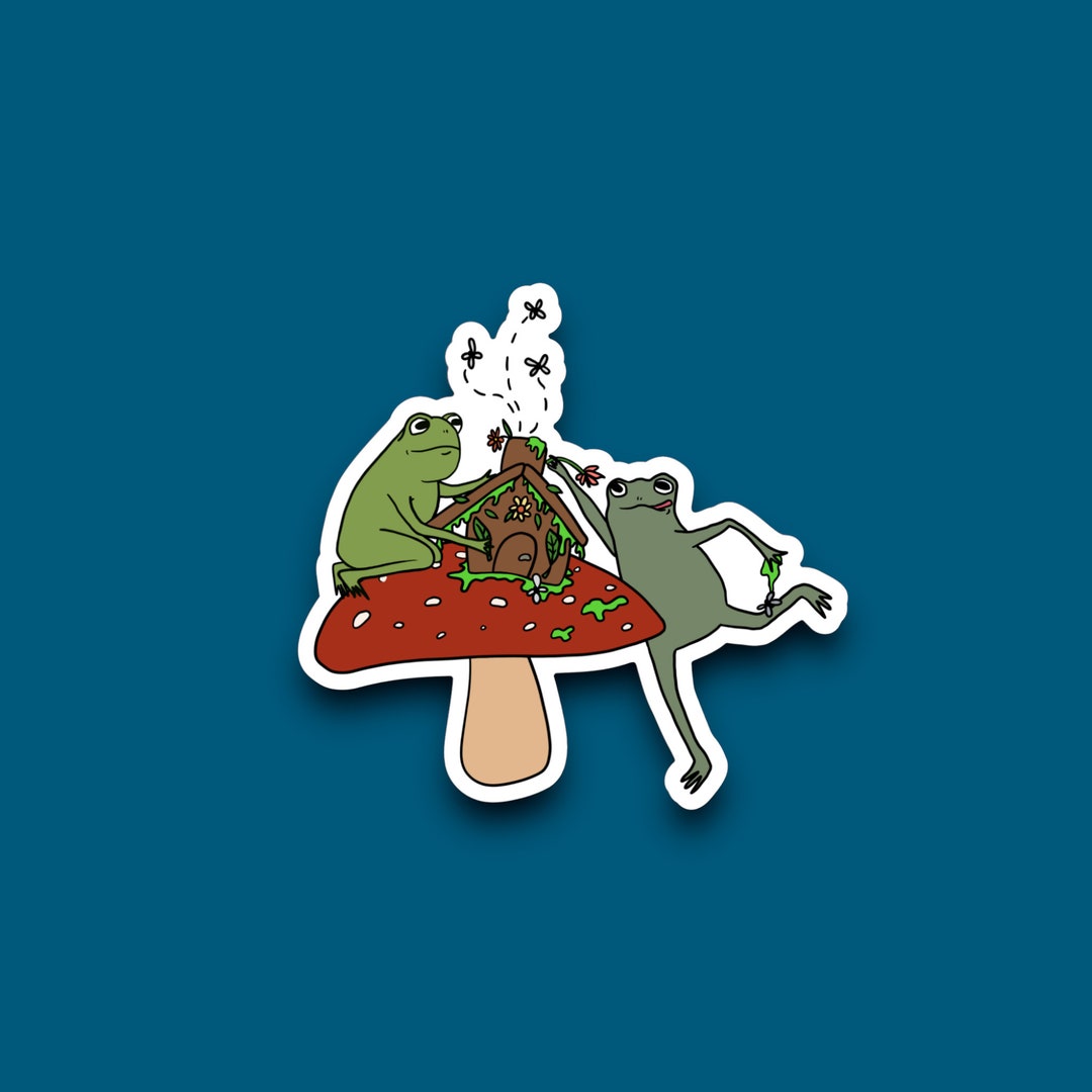 Playful Builder Frogs Sticker | Waterproof & Weatherproof Vinyl Sticker ...