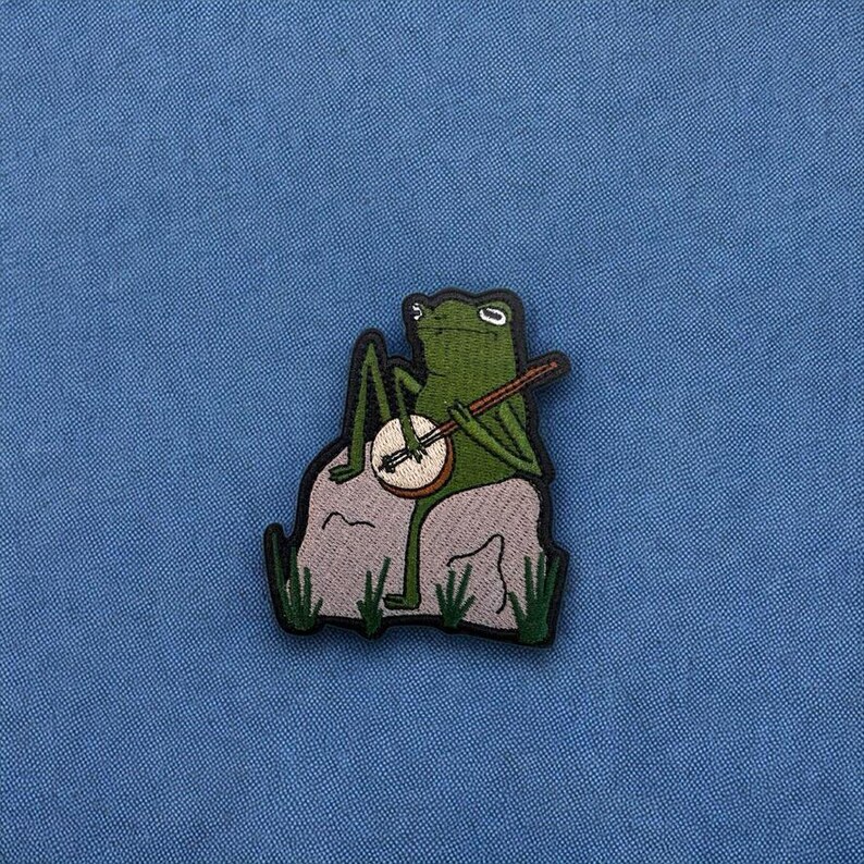 Banjo Playin' Frog Patch | Iron on Backing - Etsy