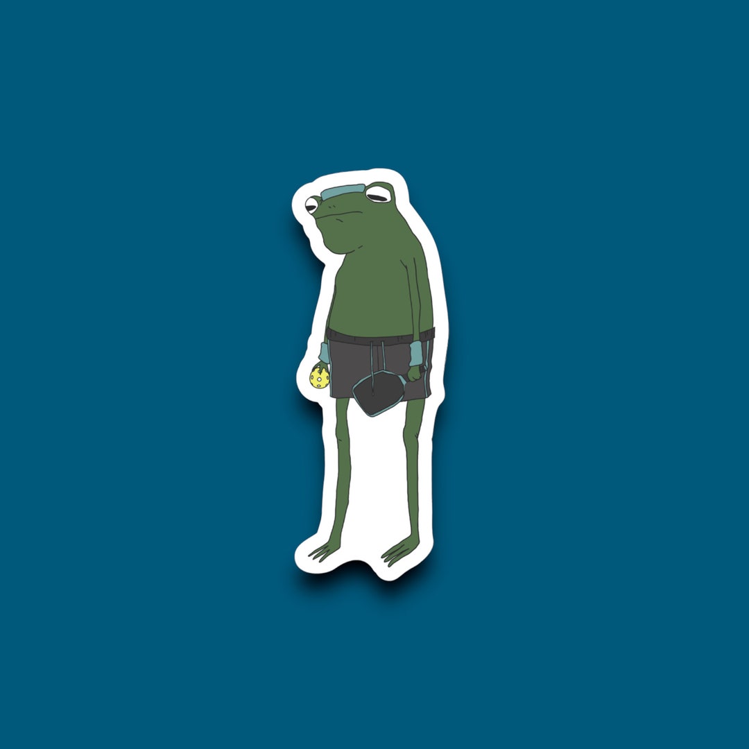 Sad Pickle Ball Frog Sticker | Waterproof Sticker - Etsy